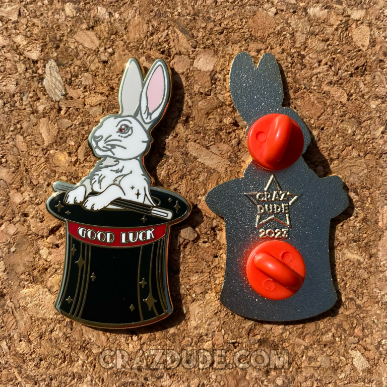 Good Luck Rabbit Pin - Crazdude Art & Design